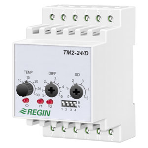 TM2-24/D, Thermostat, 2-stage, DIN-rail mounting - Regin